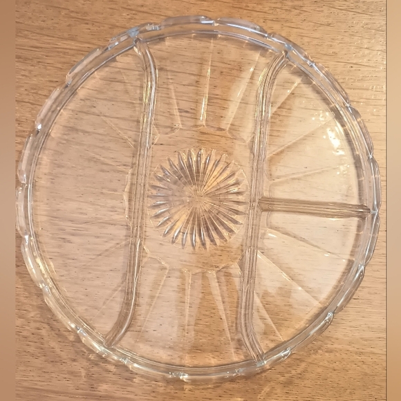 Dining | Vintage Divided Glass Dish Four Sections Holiday Entertaining ...